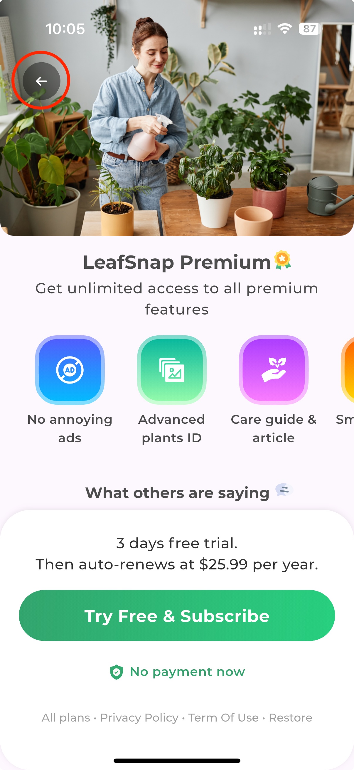 Tip using LeafSnap for Free:
